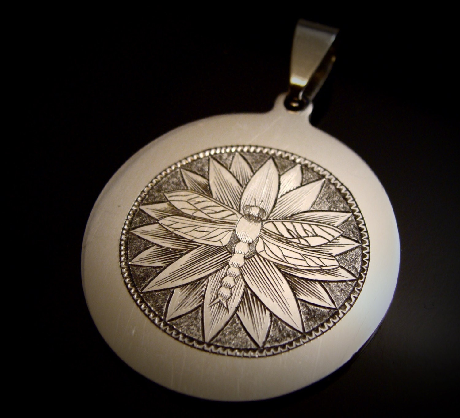 Hand Engraved Art Nouveau Original Design Dragonfly on A | Etsy