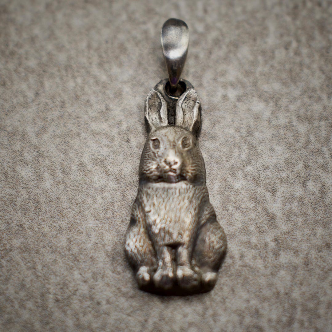 Easter Bunny Vintage Look Hand Crafted Solid Fine Silver Pendant - Etsy