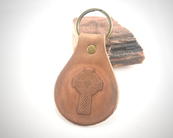 Leather Key Fob Celtic Cross - Etsy