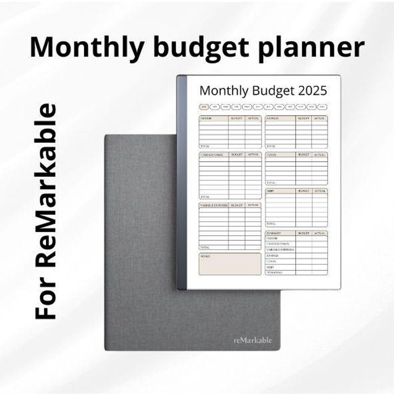 Monthly Budget Planner for Remarkable - Etsy