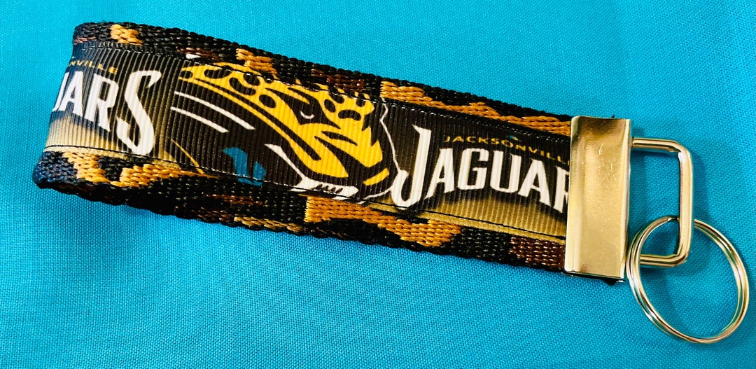 Jaguars Football Key Fob Lanyard Ribbon Key Chain Jags NFL Licensed ...