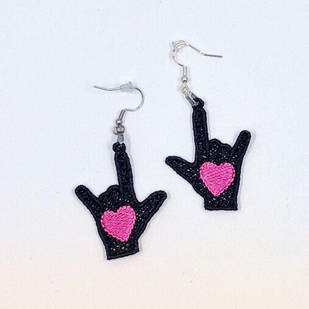 Sign Language I Love You Sign the Hand in Black and Pink Valentine’s ...