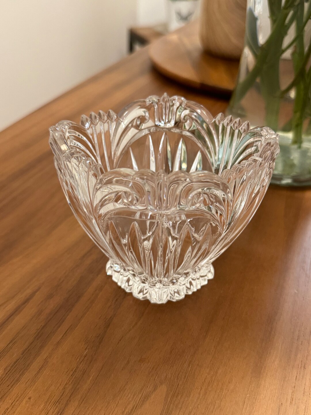 Vintage Oneida Crystal ‘augustina’ Sugar Bowl With Star & Intricate ...