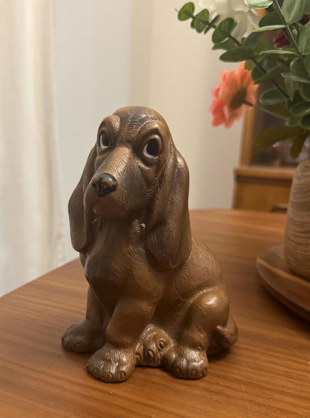 Vintage MCM Brown Bassett Hound Dog Dachshund Plastic Money Bank - Etsy
