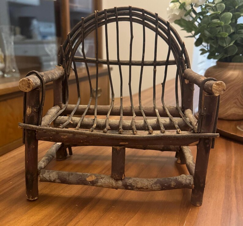 Vintage Rustic Country Cottagecore Wood Twig Loveseat Sofa Couch Chair ...