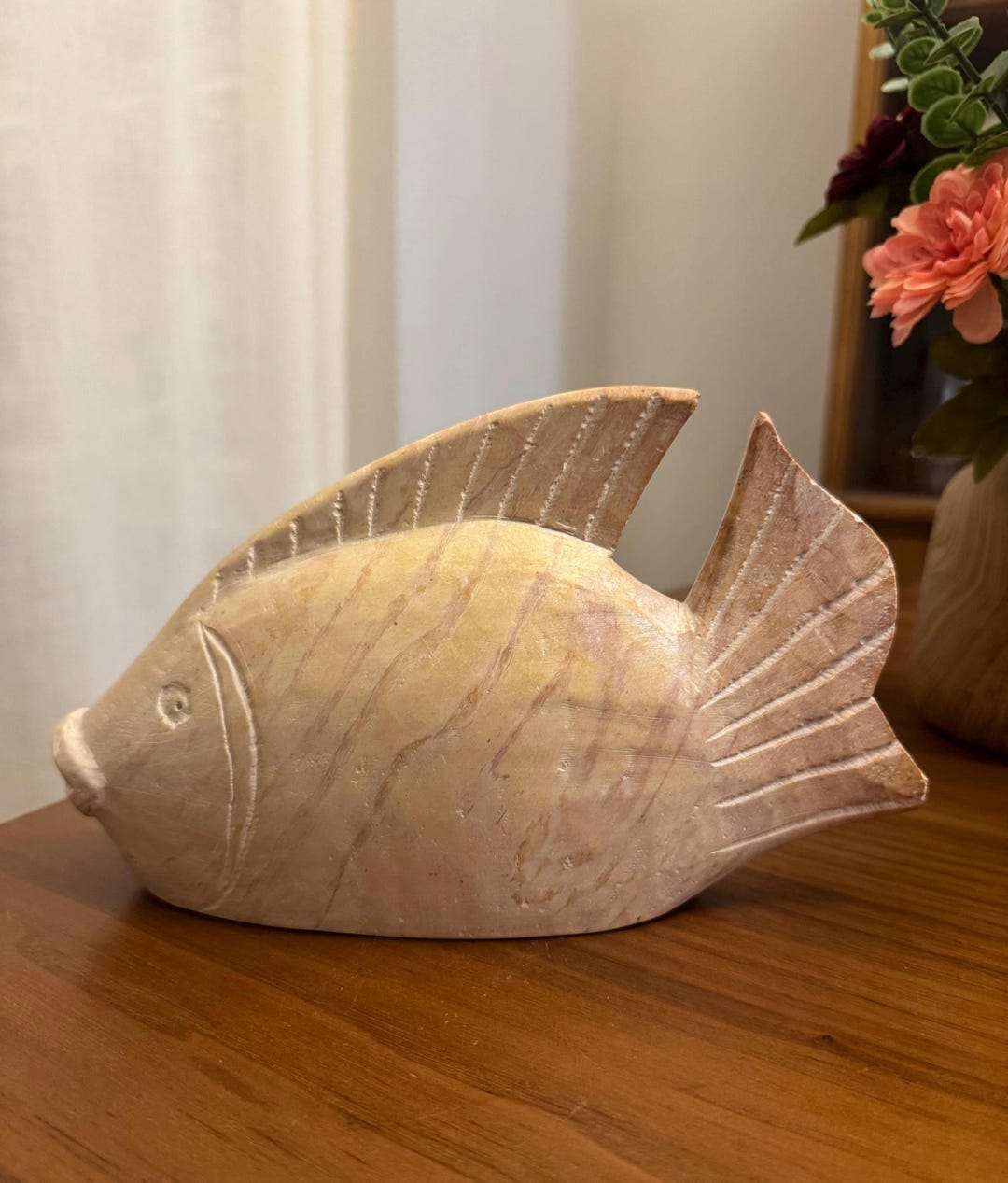Vintage Handcarved Soapstone Fish Figurine Display- Nautical & Beach ...