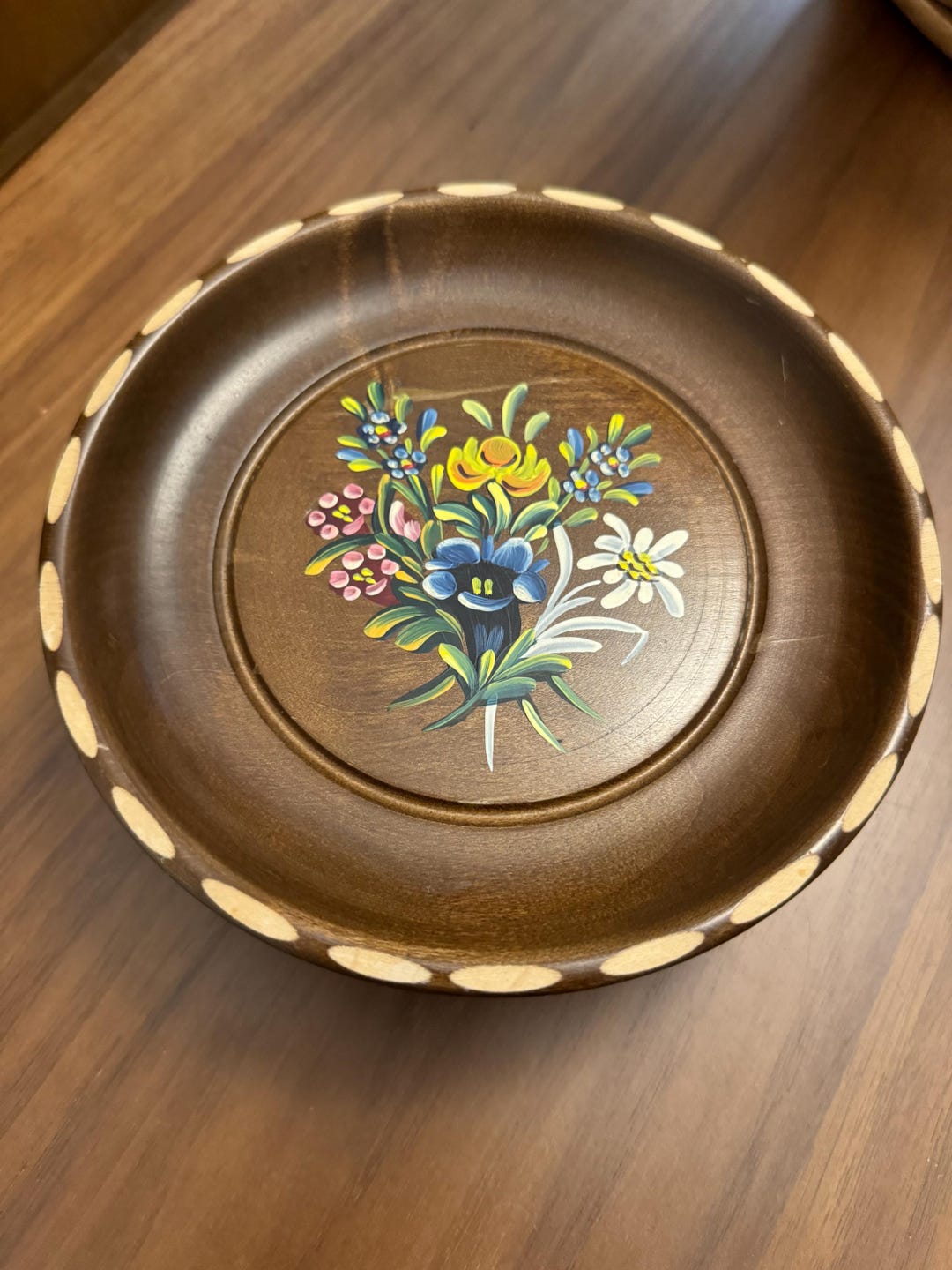 Vintage Swiss Reuge Hand Crafted Wooden Rotating Plate Music Box With ...