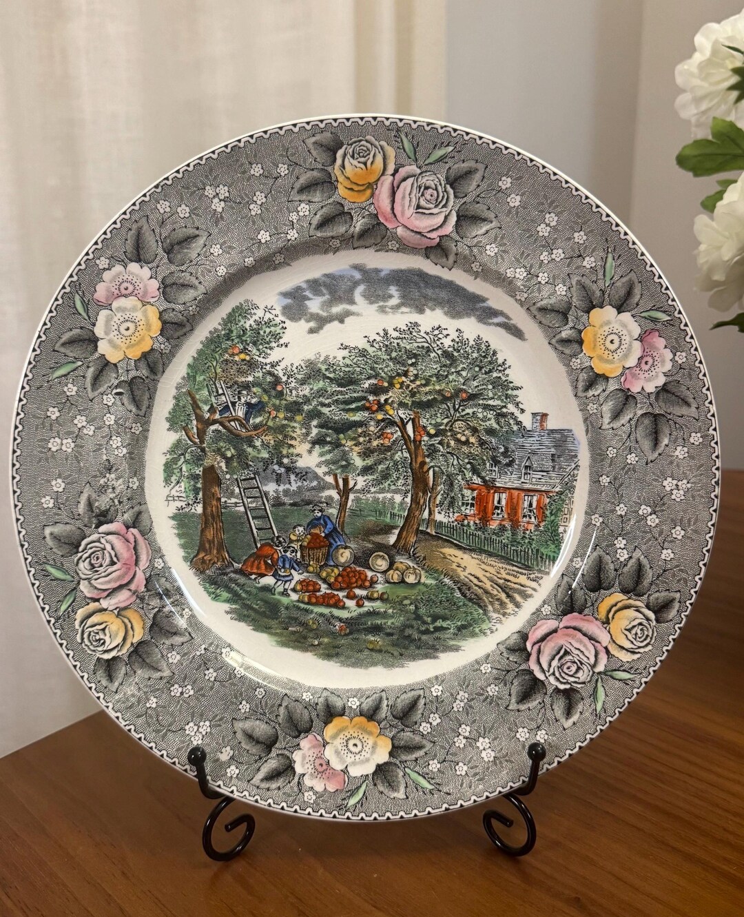 Vintage Currier and Ives Adams England Plate: American Homestead Autumn ...