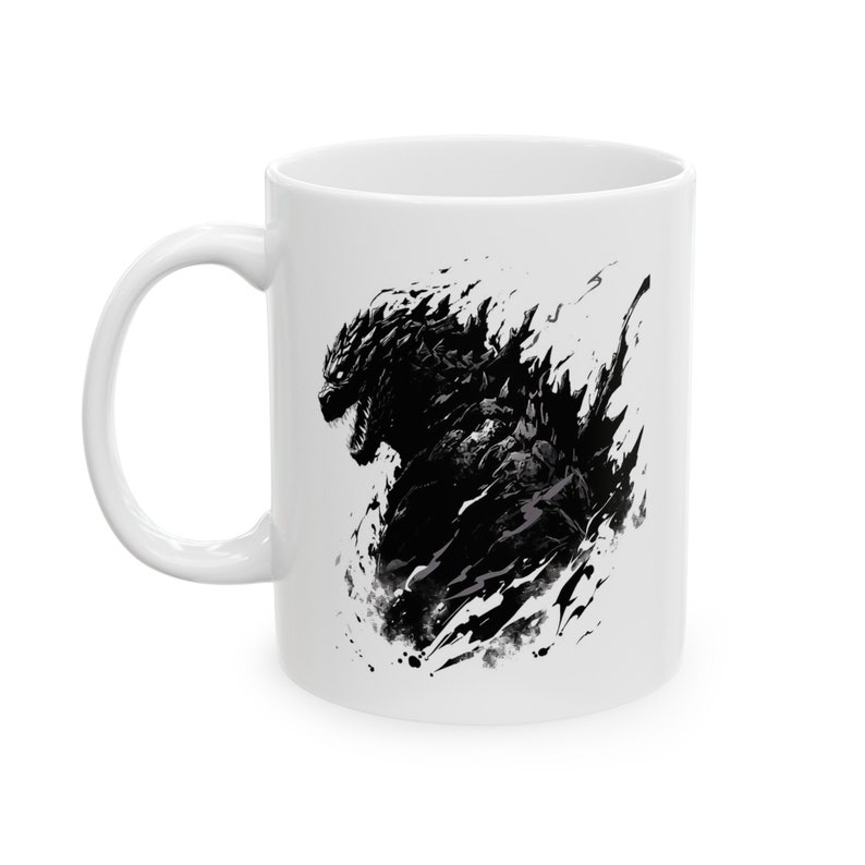 Godzilla Black and White Ceramic Mug - Etsy