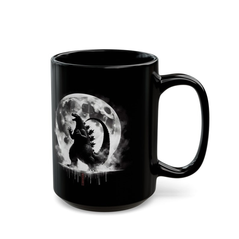 Godzilla Moon Black Mug - Etsy