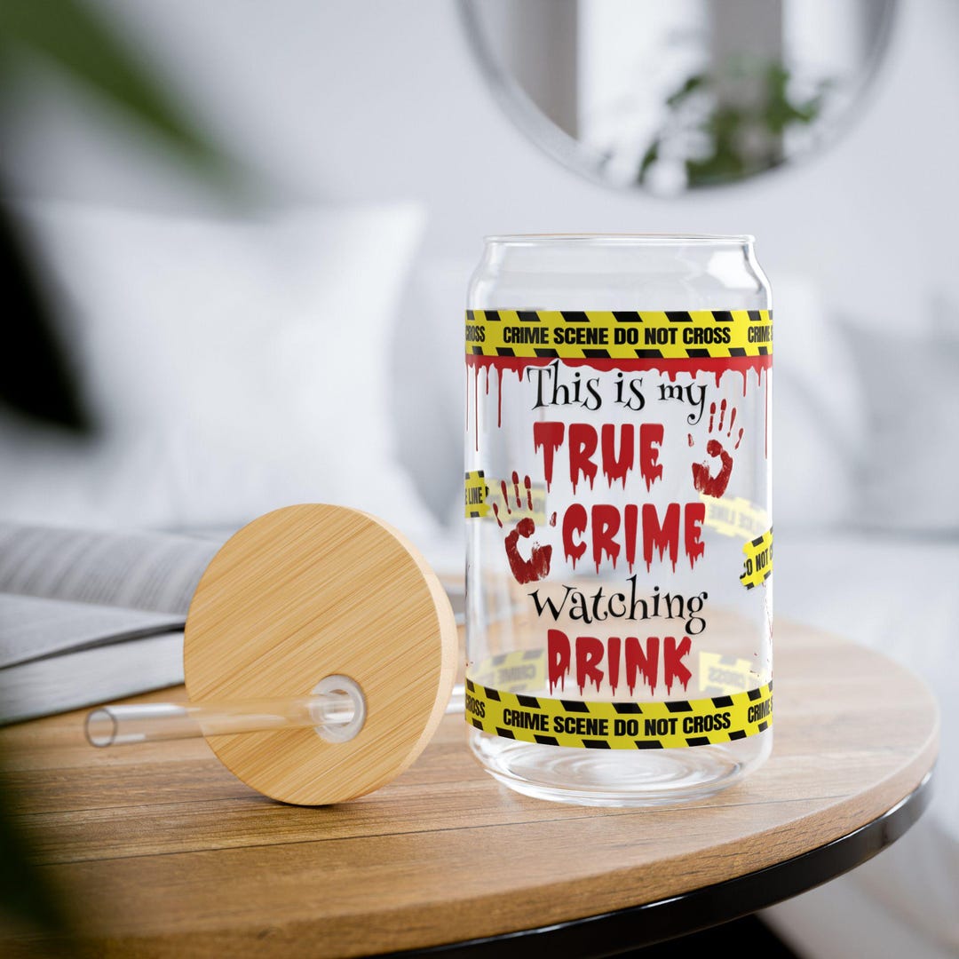 True Crime 16oz Glass Sipper, Libby Style, Mother's Day Gift, Halloween ...