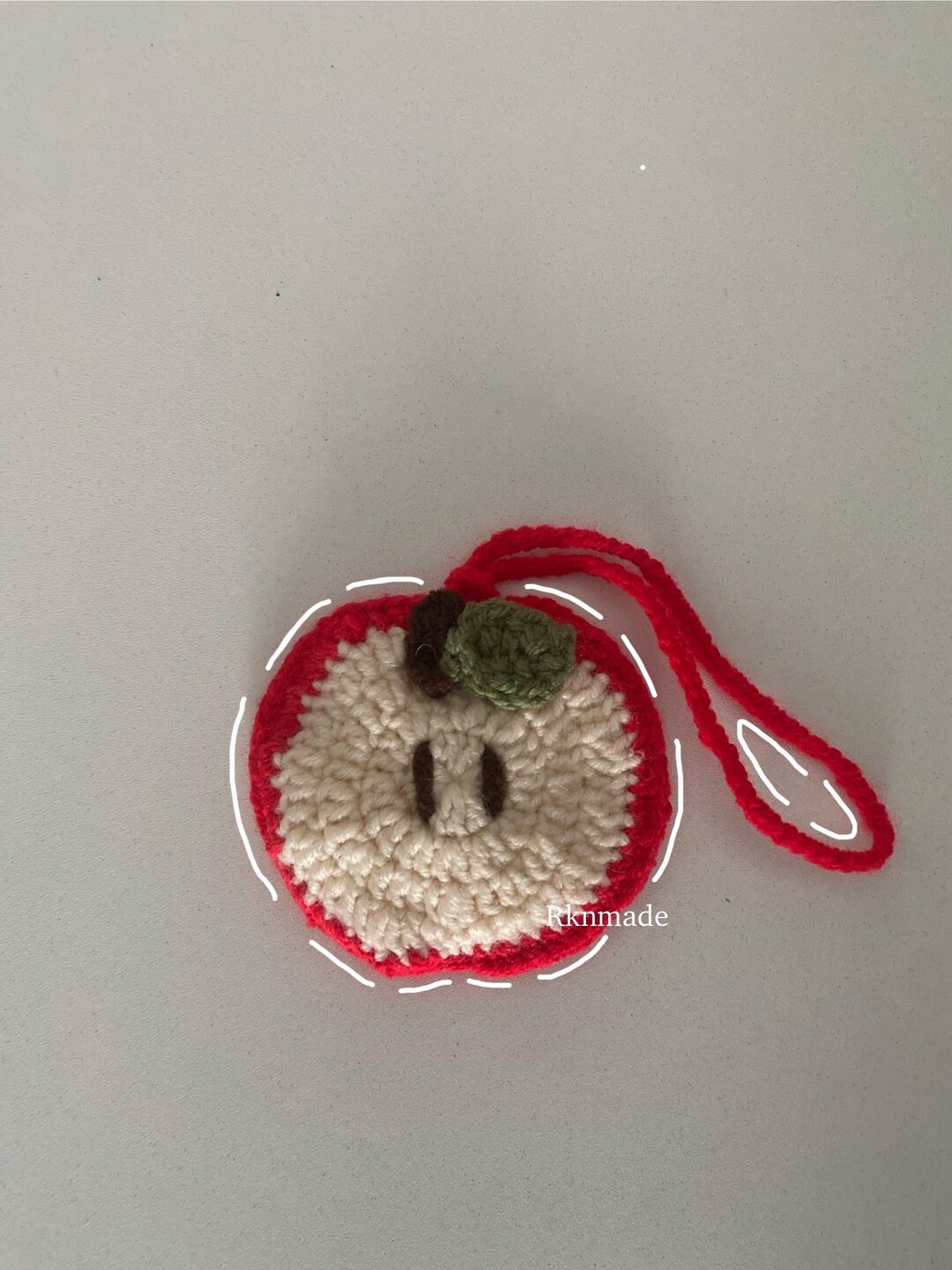 Crochet Apple Pouch Keychain - Etsy UK