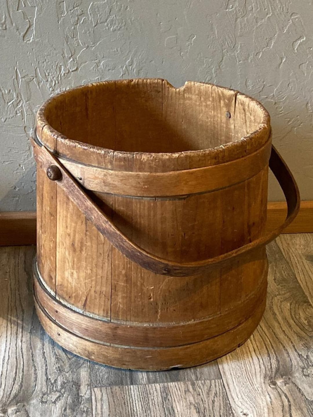 Large Wooden Bucket, Vintage, Antique - Etsy