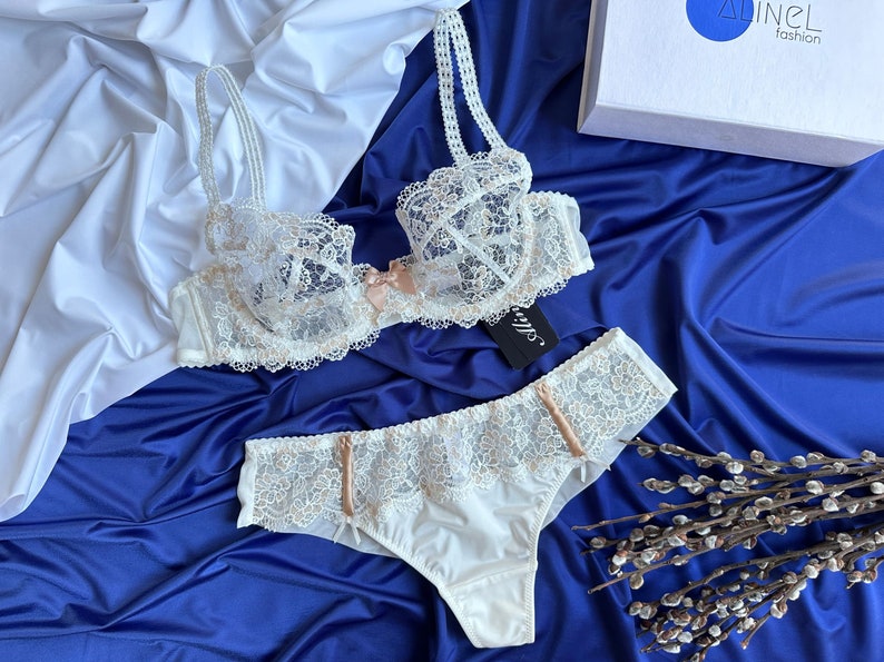 White Lace Bra, Balconette Bra, Intimate Lingerie, Mesh Underwear ...