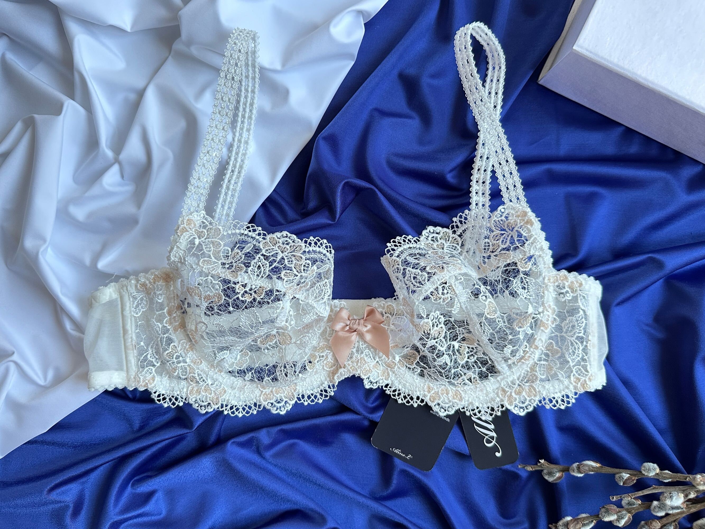 White Lace Bra, Balconette Bra, Intimate Lingerie, Mesh Underwear ...