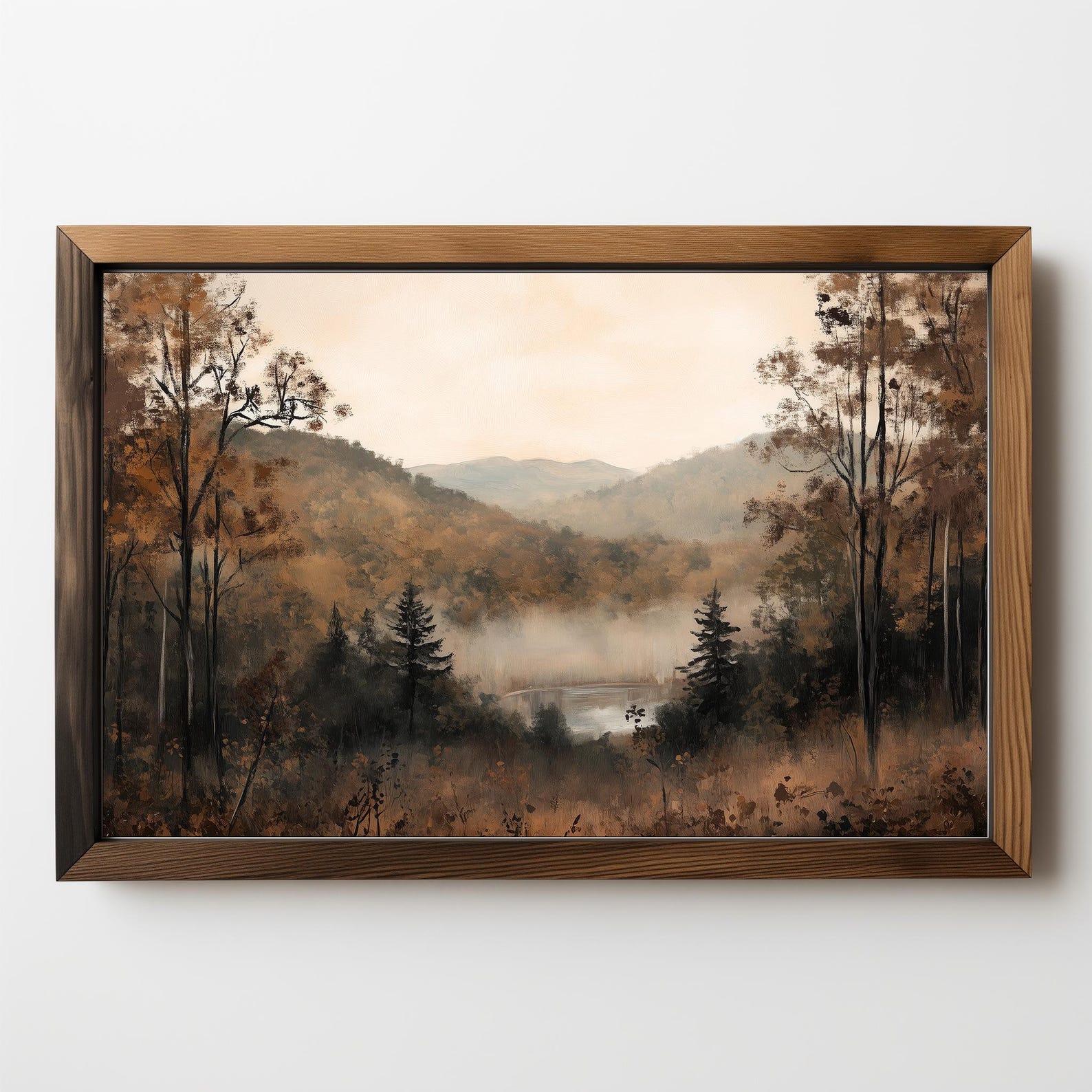 Vintage Fall Landscape Print: Moody Autumn Countryside (digital ...