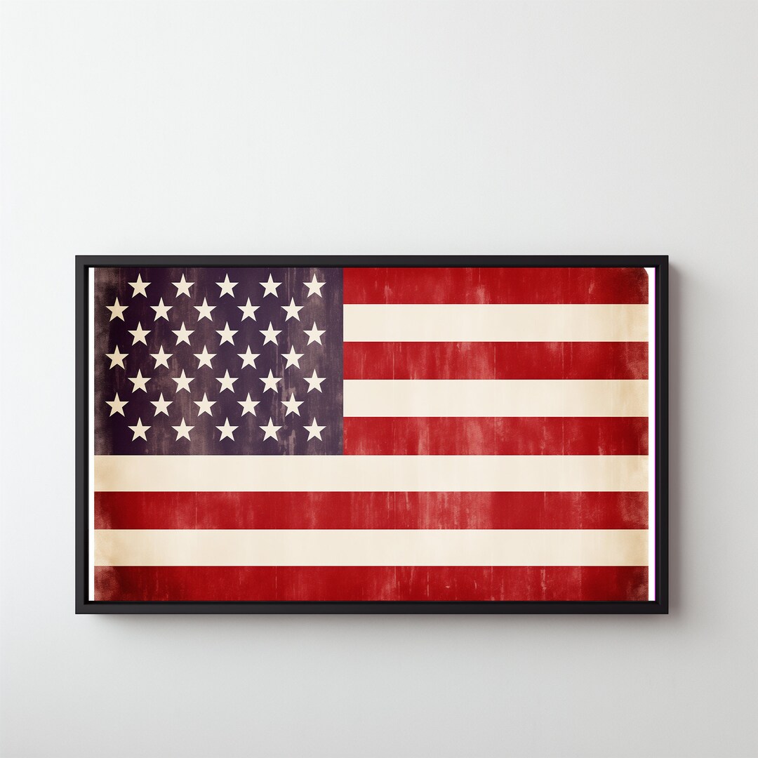 American Flag Print: Rustic Americana Wall Decor, America Wall Art ...