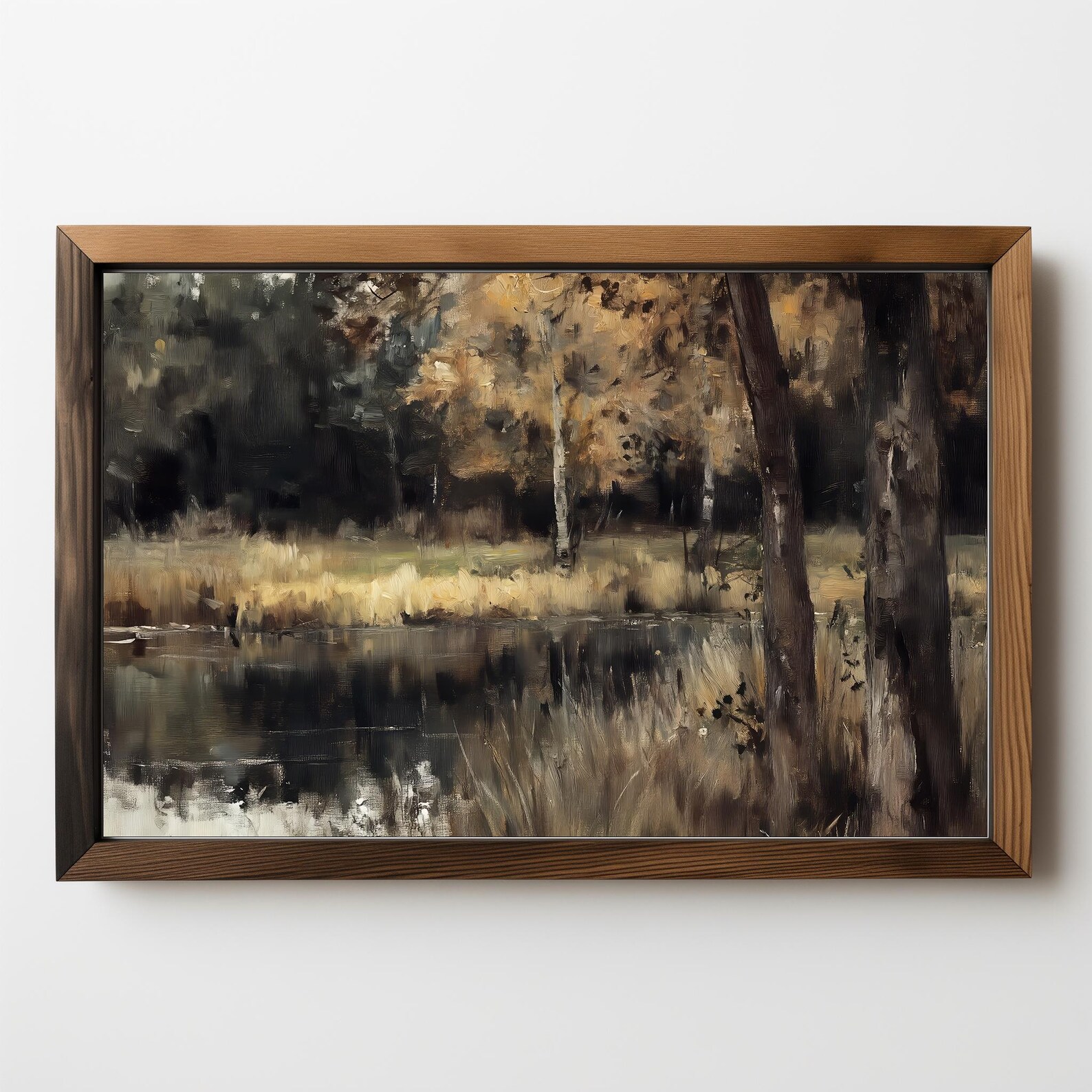 Dark Moody Fall Art Print: Vintage Landscape, Moody Landscape, Rustic ...