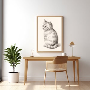 CAT Art PRINTABLE: CAT Art Prints Vintage, Farmhouse Decor, Gallery Wall Print, Cottage Print ...