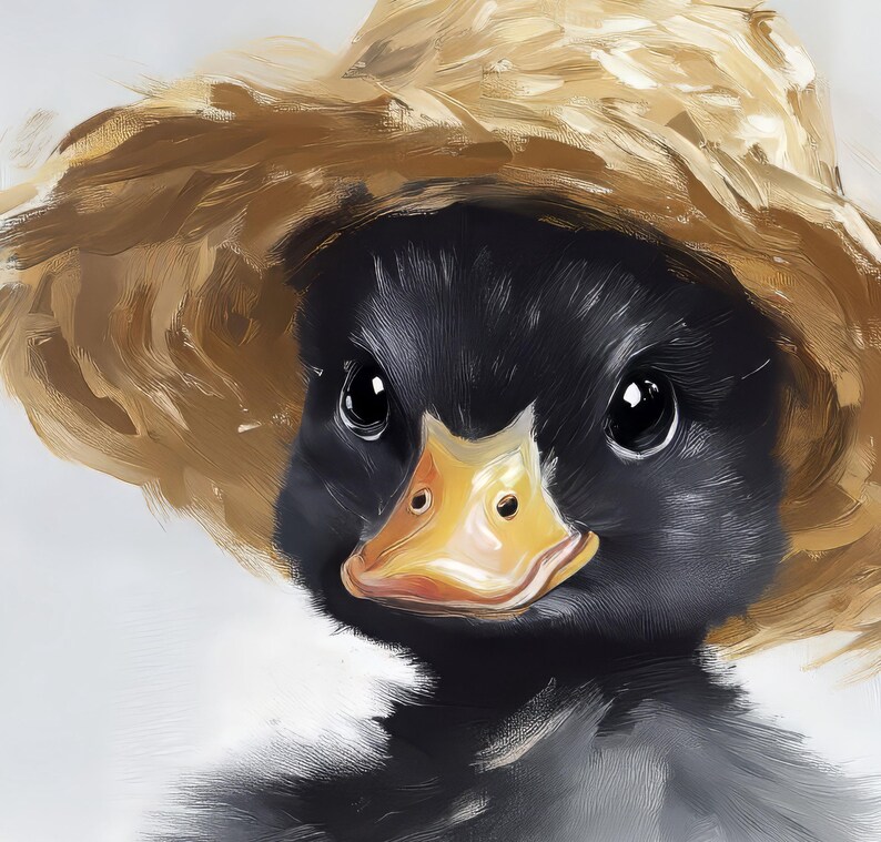 Duckling Portrait Art Prints: Farmhouse Nursery Decor (digital Download ...