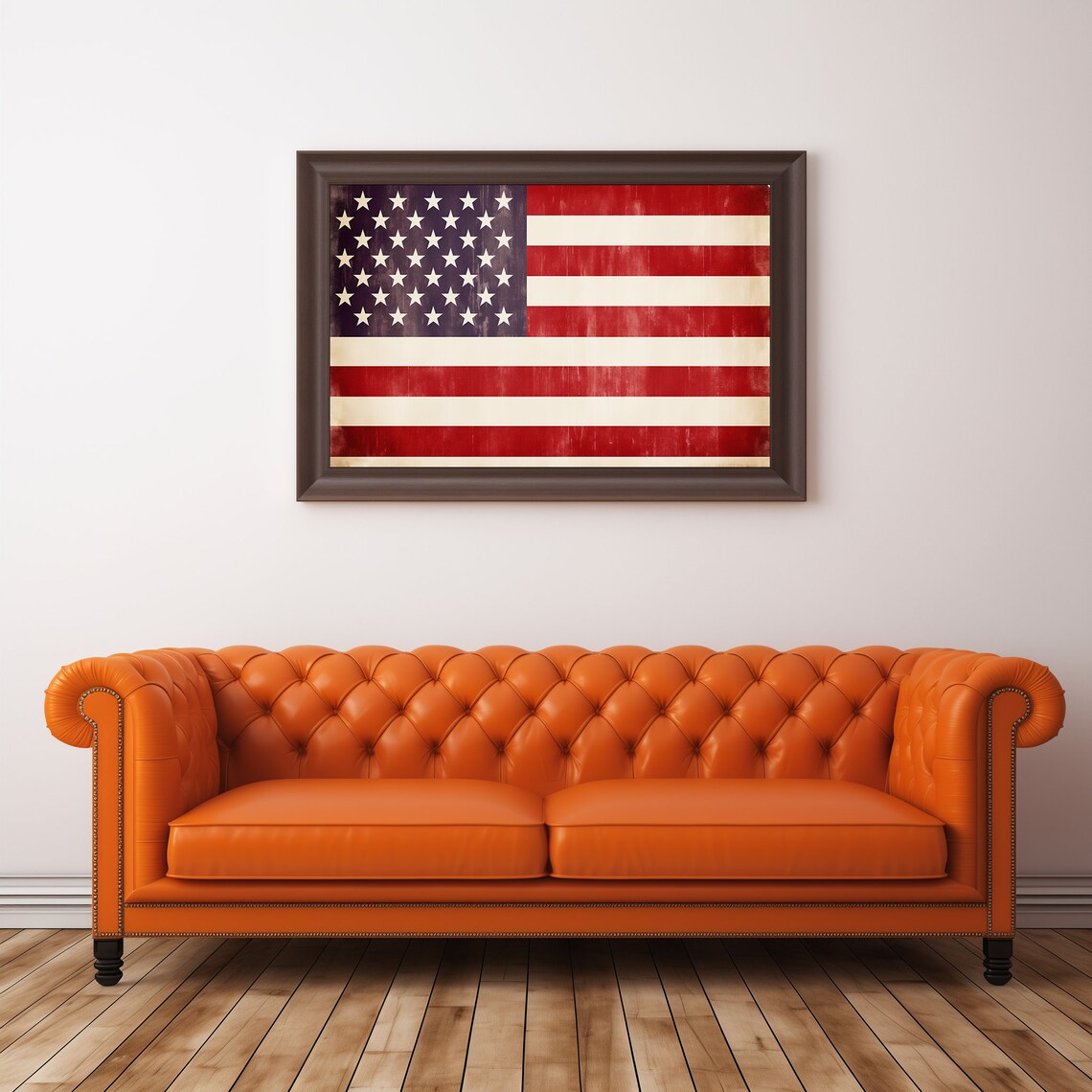American Flag Print: Rustic Americana Wall Decor, America Wall Art ...