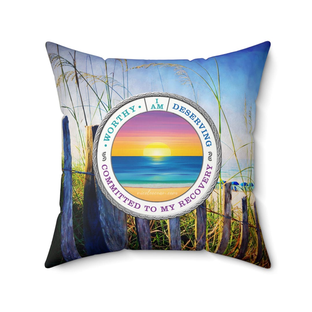 Recovery Themed Pillow, Sobriety Gift, Inspirational Home Decor, Square ...