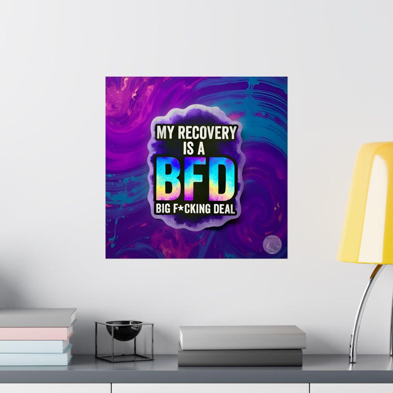 Buy Recovery Milestone Poster: Motivational Mental Health Art, Purple ...