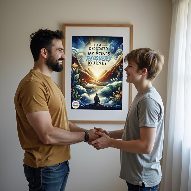 Recovery Themed Poster, Parents Dedication to Sons Recovery Journey ...