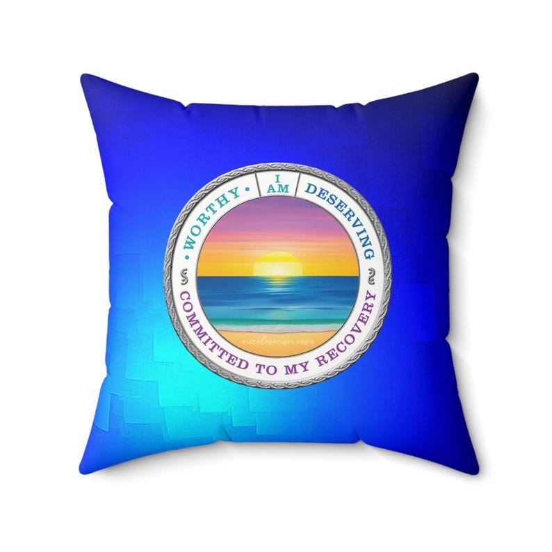 Recovery Themed Pillow, Sobriety Gift, Inspirational Home Decor, Square ...