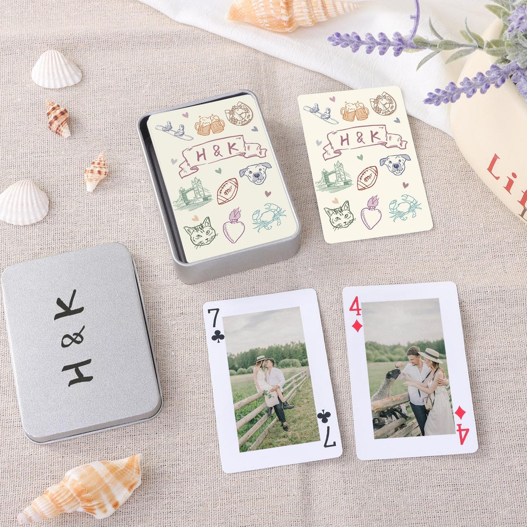 Custom Wedding Playing Card, Personalized Photo Card Deck, Engagement ...