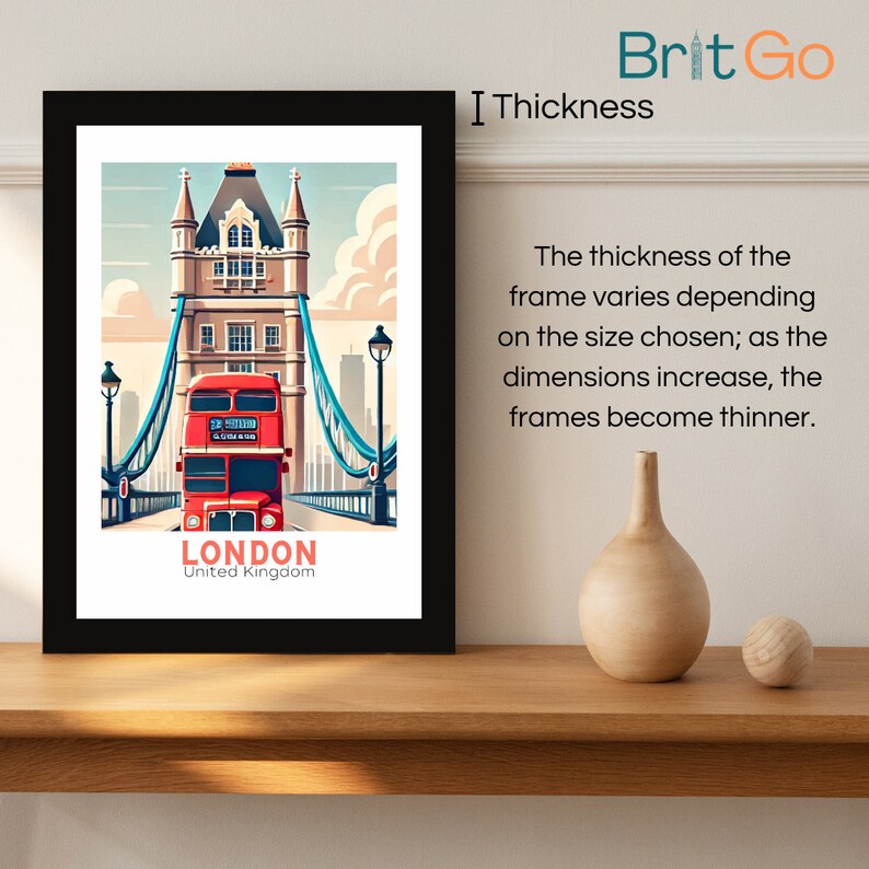 London Travel Poster Minimalist Cartoon Style of Tower Bridge and ...