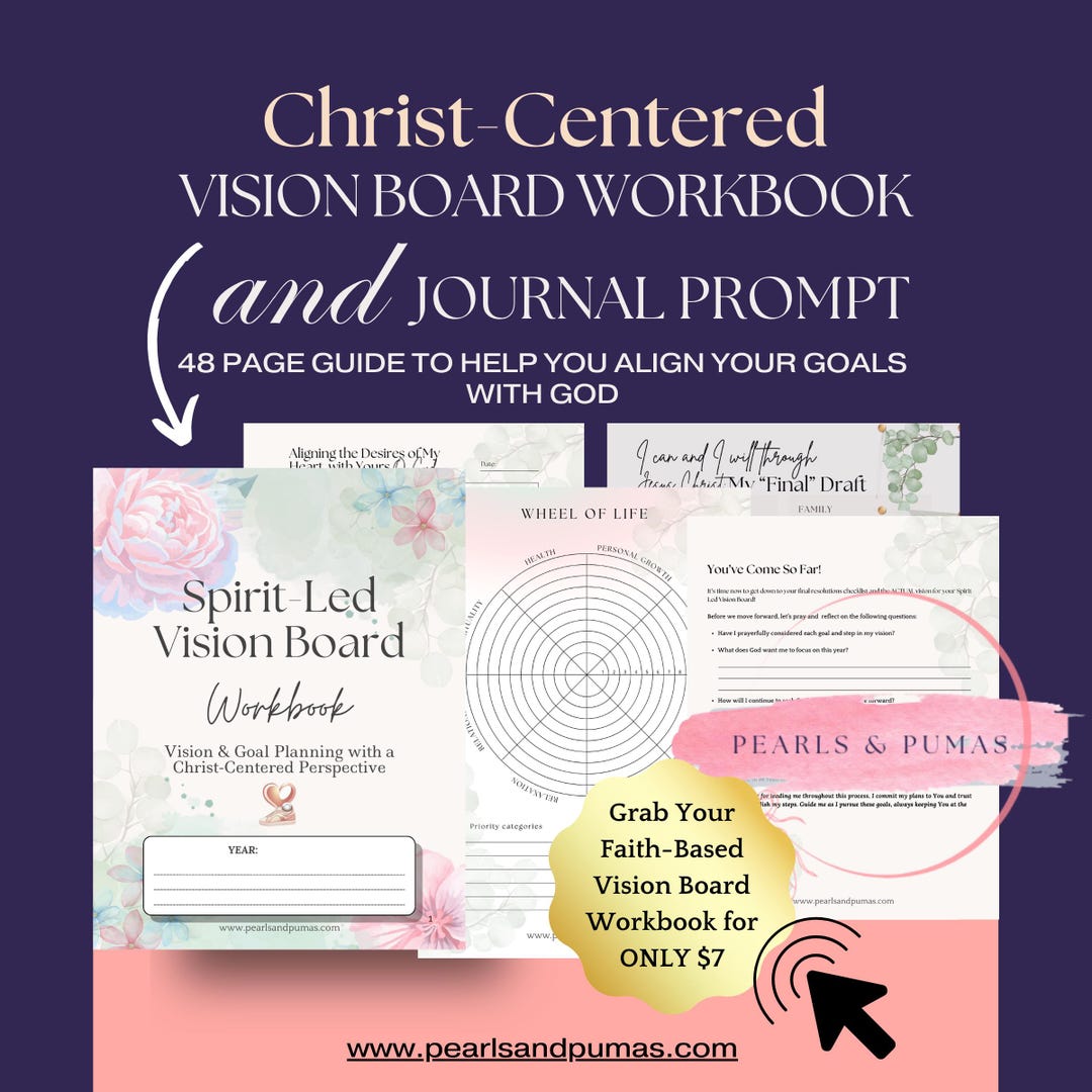 Christian Vision Board Workbook: Christ-centered Goal Planning (digital ...