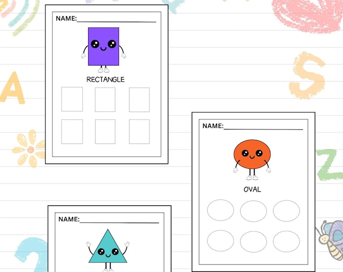 Shapes Tracing Sheet - Etsy Canada