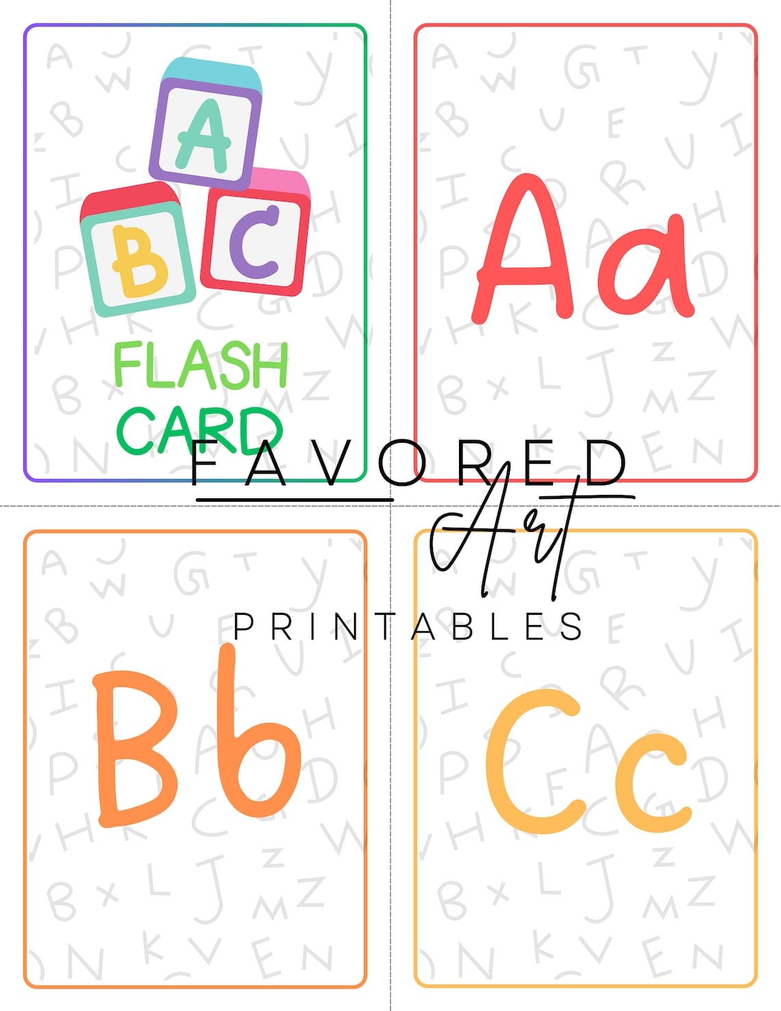 Preschool Printable Alphabet and Numbers Flash Card | Printable ...