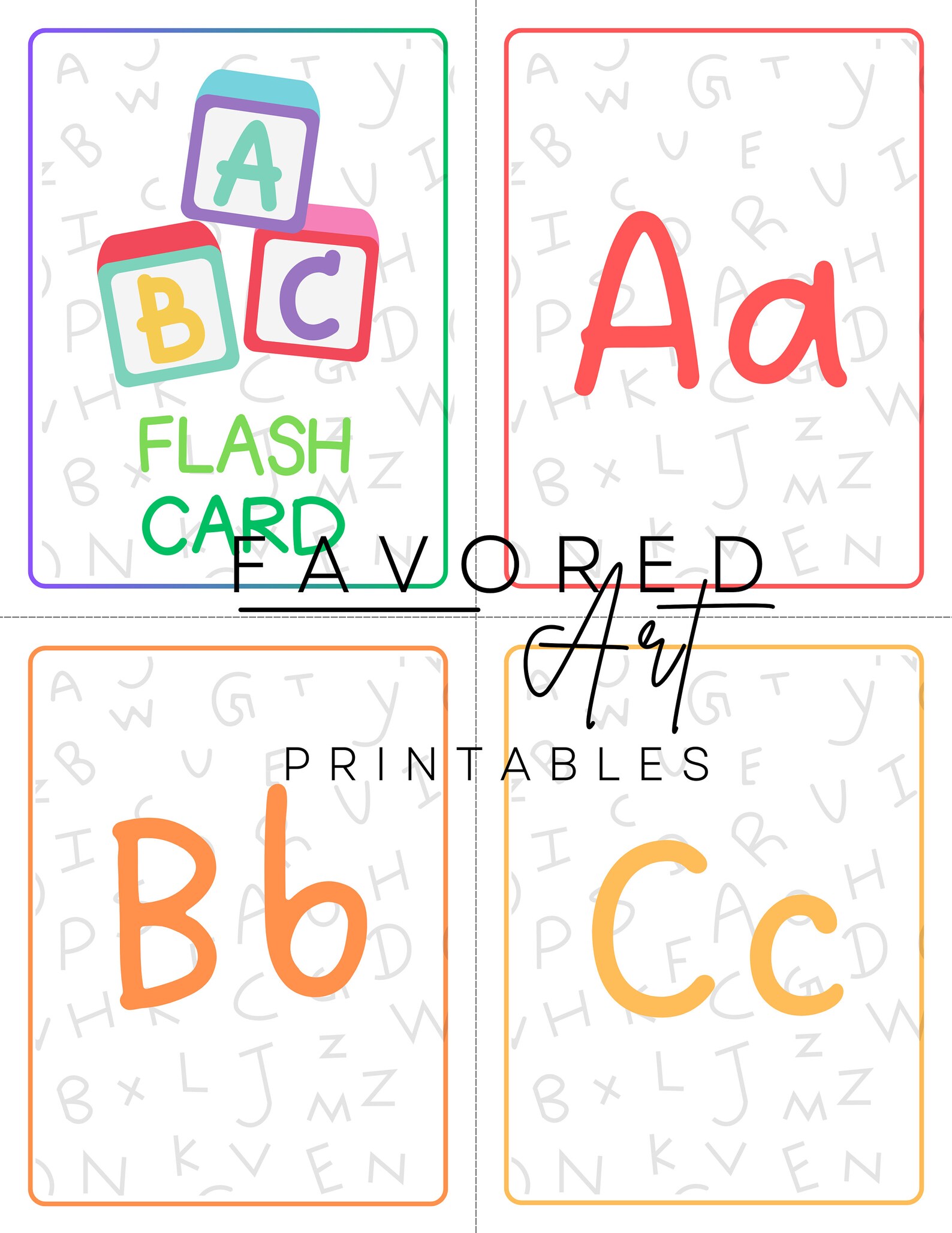 Preschool Printable Alphabet and Numbers Flash Card | Printable ...