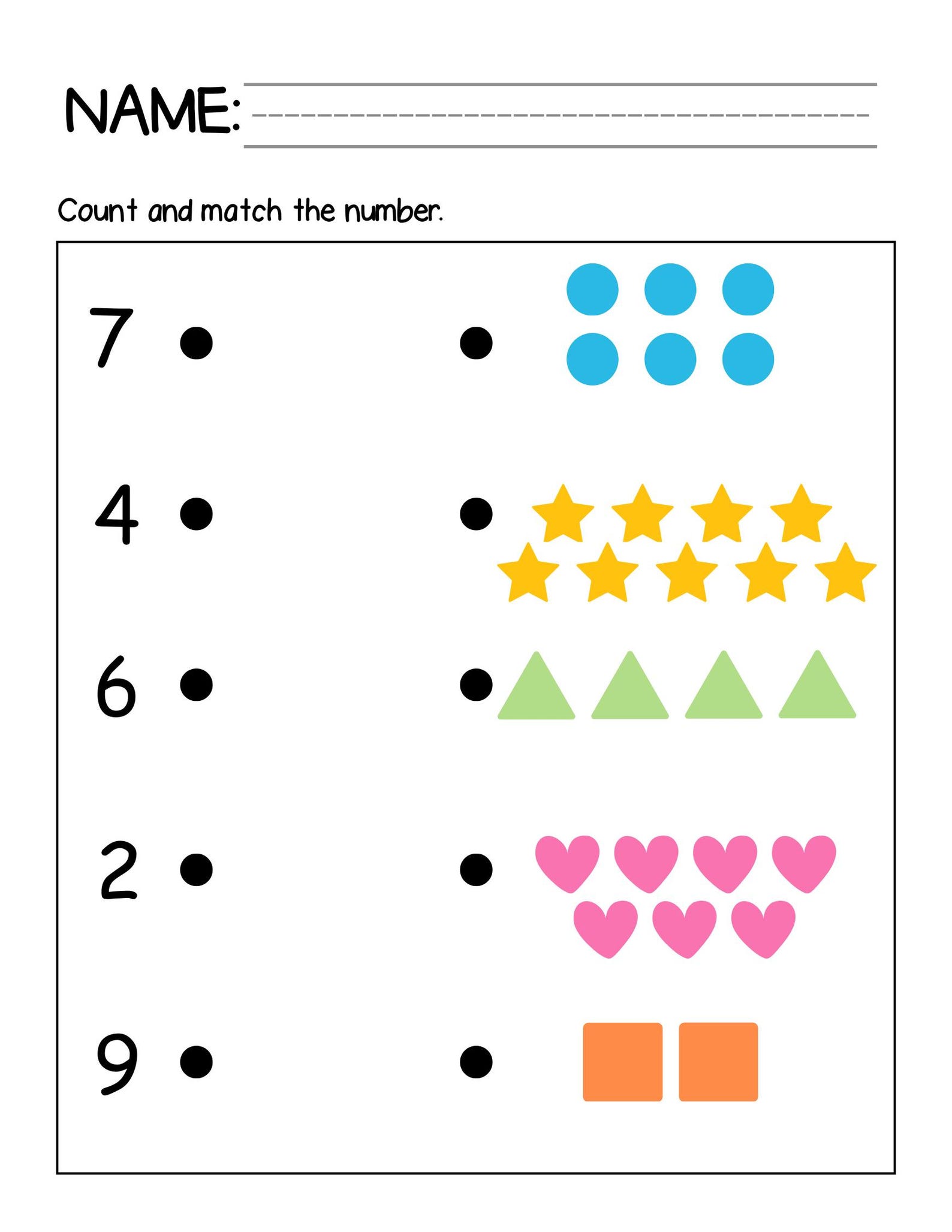 1-10 Numbers Worksheet for Preschool | 1-10 Counting Activity for ...