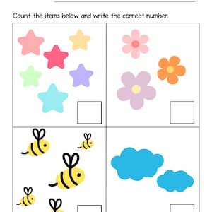 1-10 Number Worksheets for Preschool & Kindergarten, Counting Activity ...