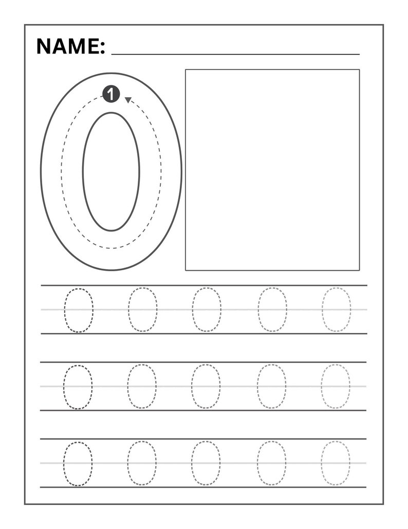 0-9 Preschool Printable Number Tracing Worksheet , Handwriting Activity ...