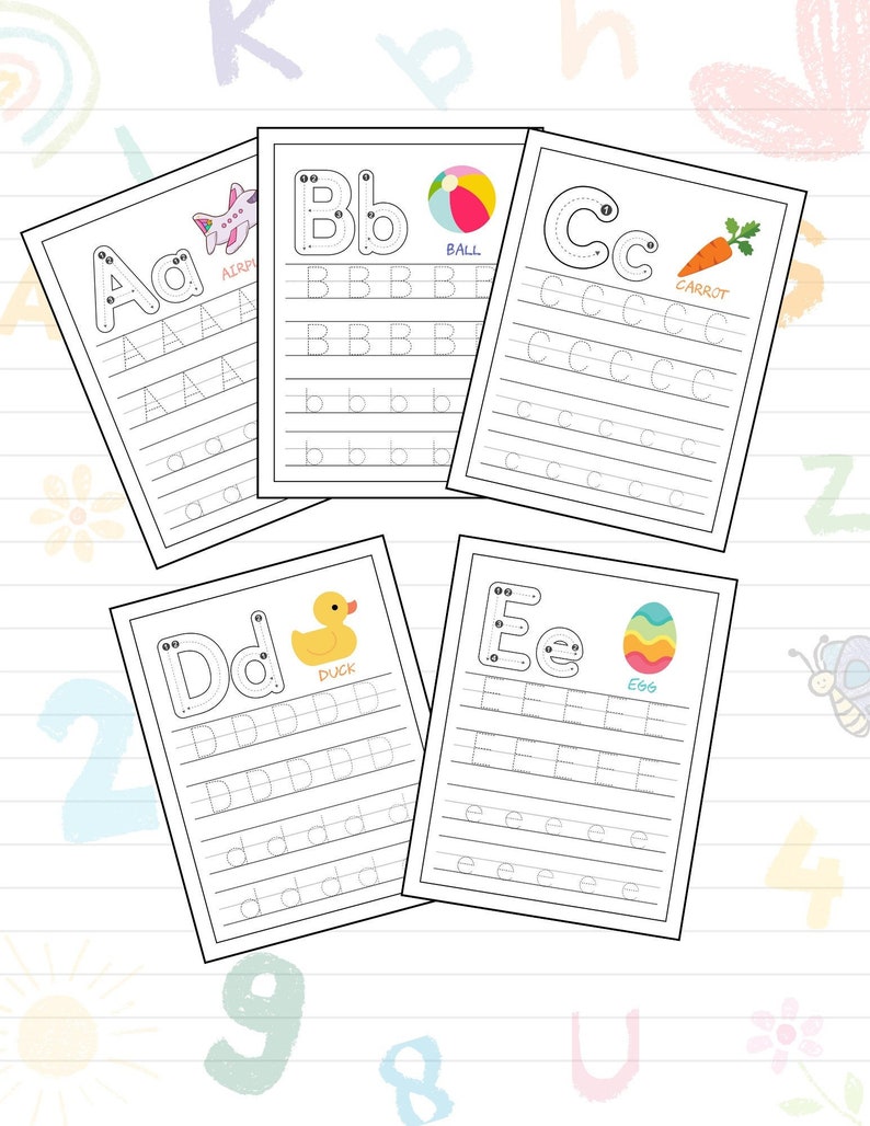 Alphabet Tracing Worksheet, Uppercase and Lowercase, Preschool ABC ...