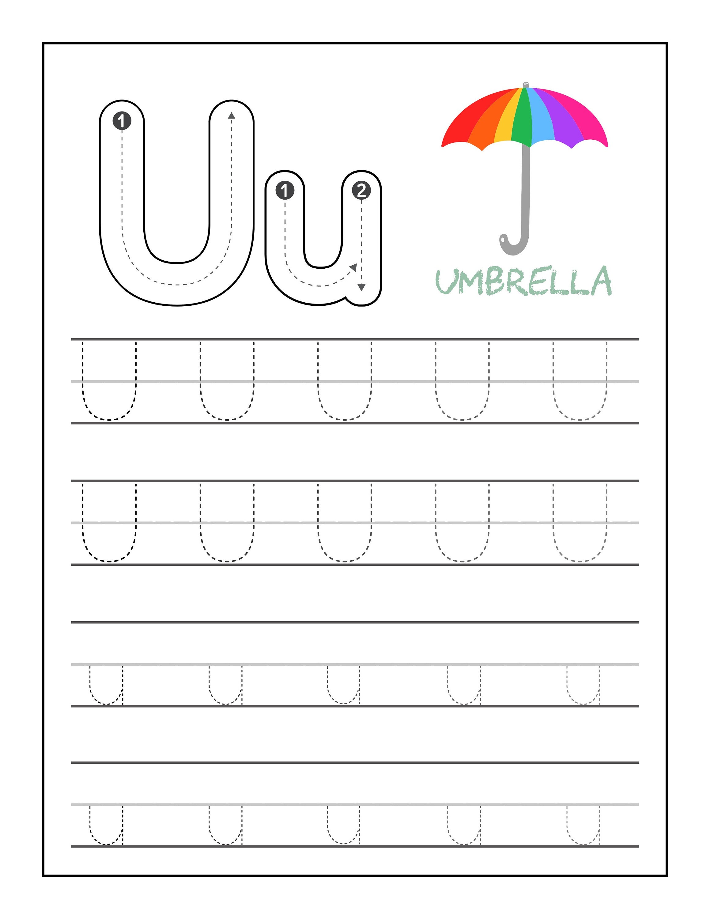 26 Printable Alphabet Upper Case and Lower Case Tracing Preschool ...