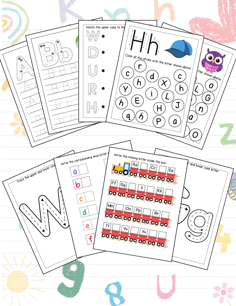 26 Printable Preschool Alphabet Worksheet Bundle | 26 Printable Lower ...