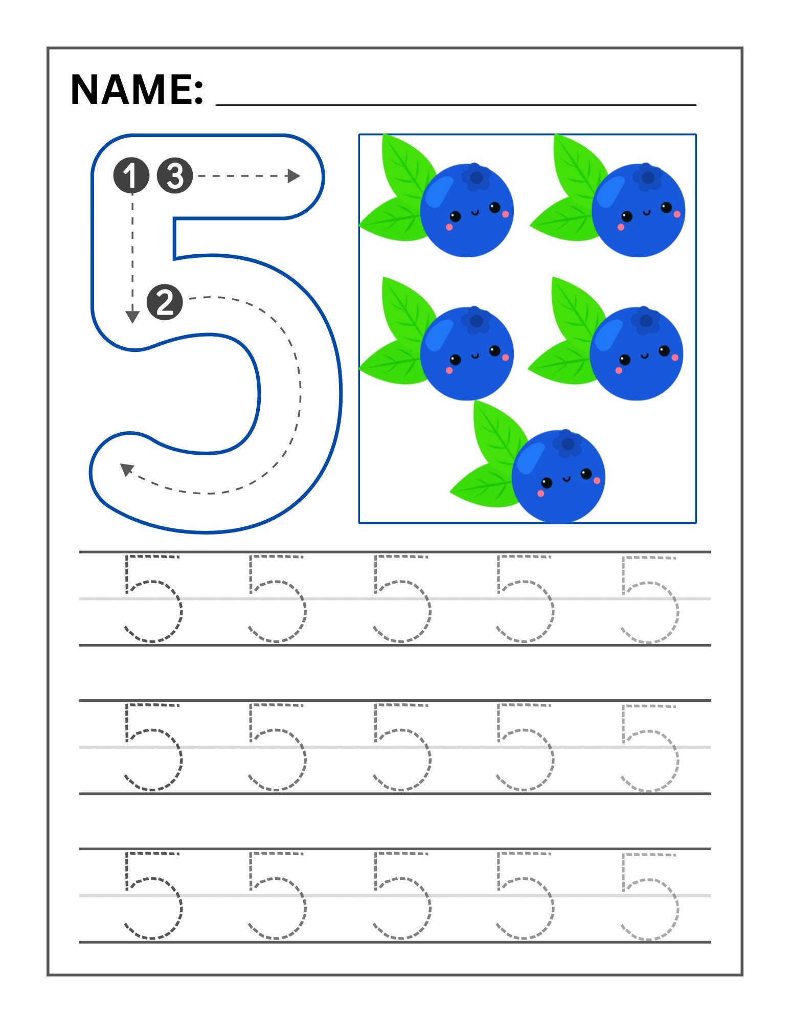 0-9 Preschool Printable Number Tracing Worksheet | Handwriting Activity ...