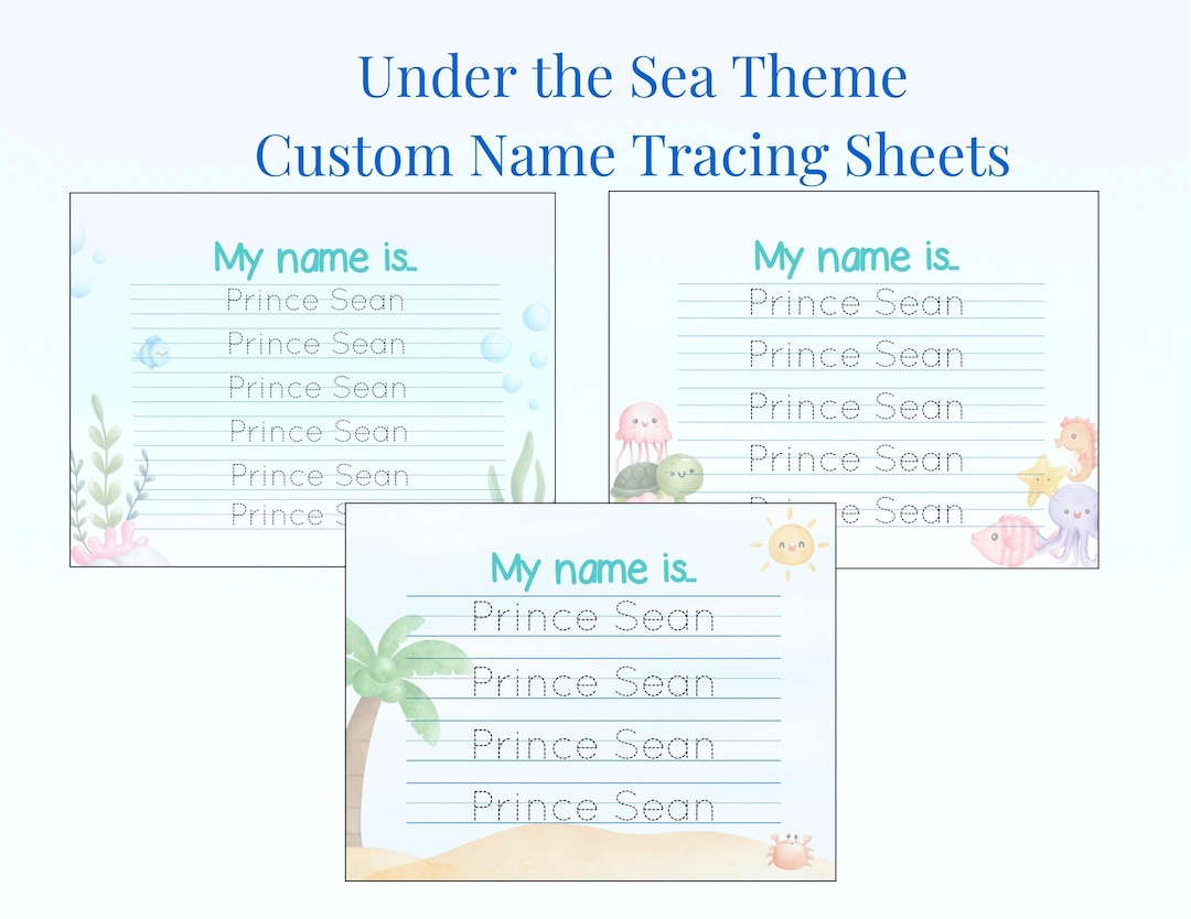 Under the Sea Name Tracing Worksheet | Personalized Handwriting ...