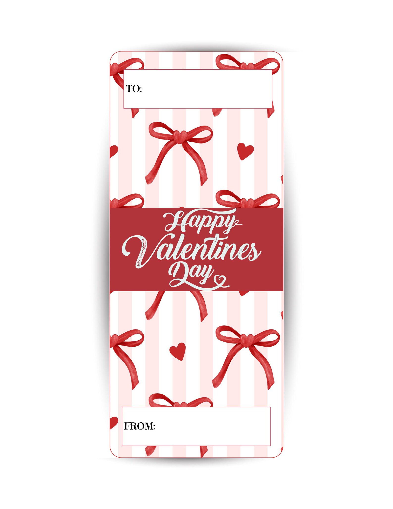 Printable Valentine Chocolate Holder | Hearts Gift Favor (digital ...