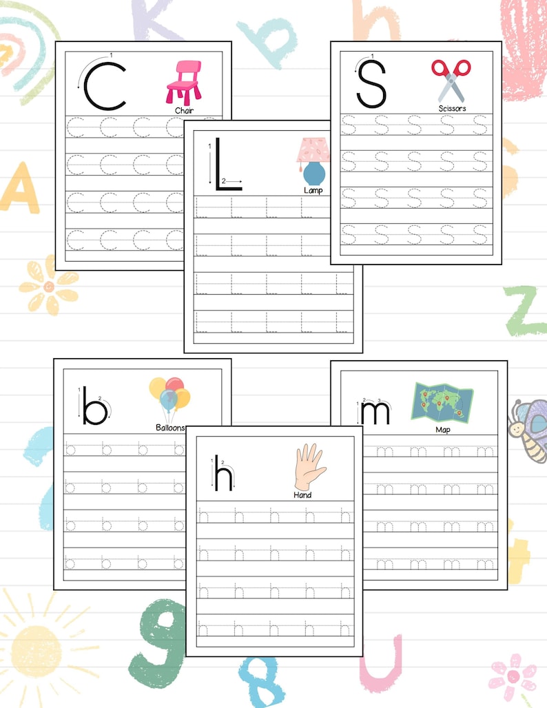 26 Printable Alphabet Tracing Worksheet for Preschool Upper Case and ...