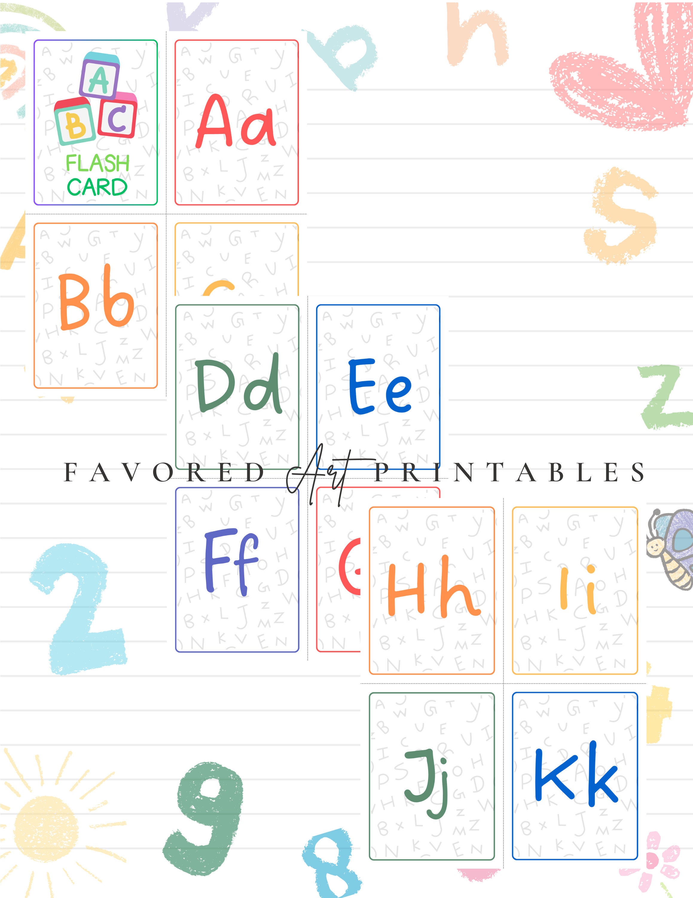 Preschool Printable Alphabet and Numbers Flash Card | Printable ...