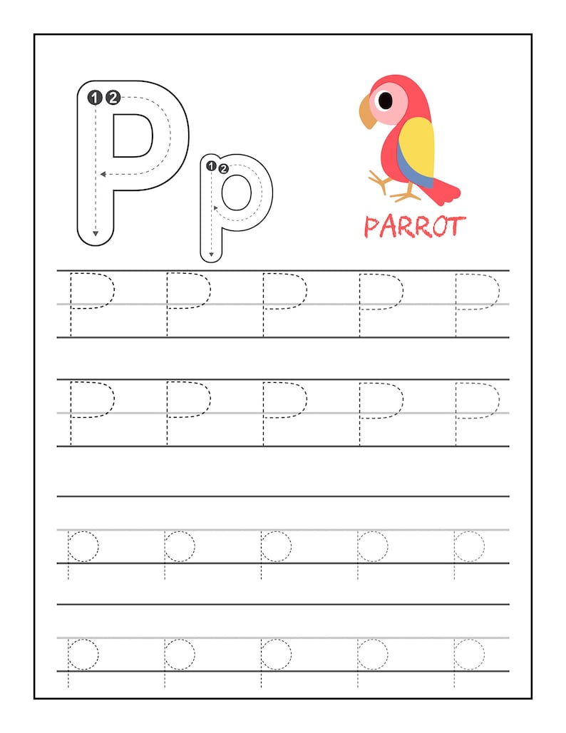 26 Printable Alphabet Upper Case and Lower Case Tracing Preschool ...