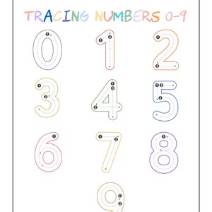 0-9 Preschool Printable Number Tracing Worksheet , Handwriting Activity ...