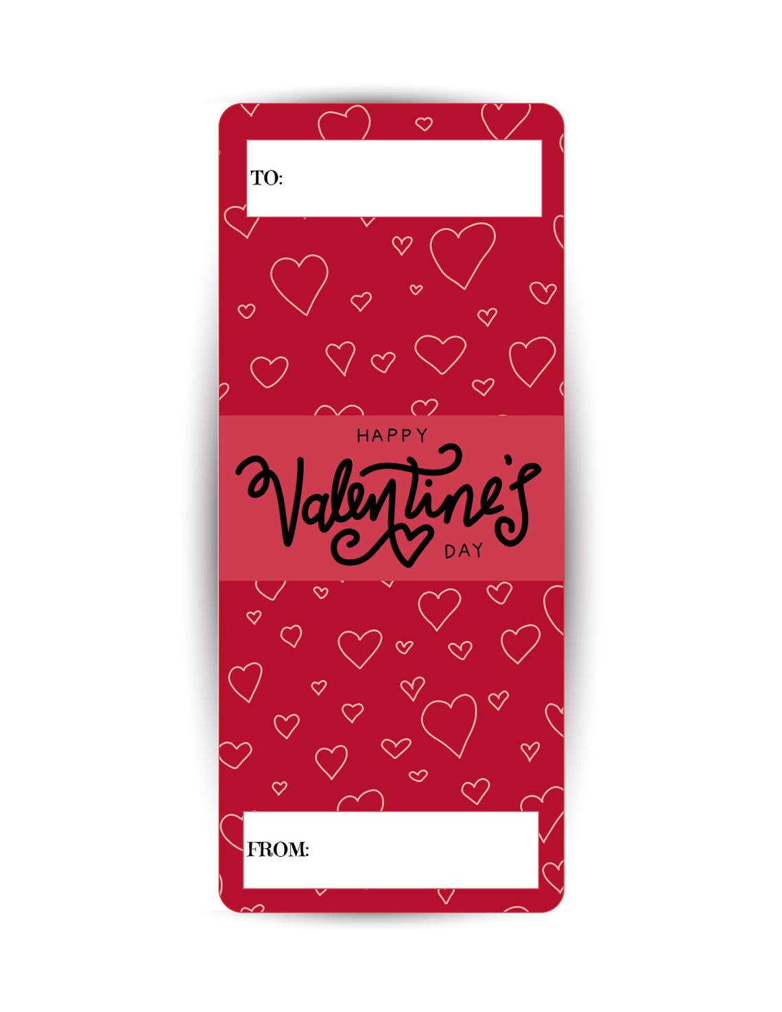 Printable Valentine Chocolate Holder | Hearts Gift Favor (digital ...
