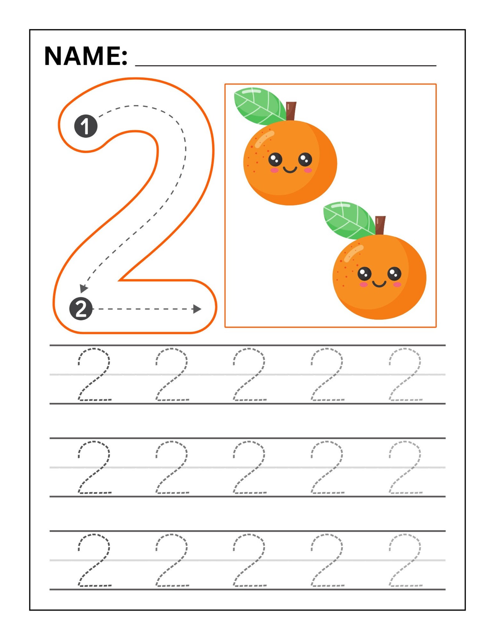 0-9 Preschool Printable Number Tracing Worksheet , Handwriting Activity ...